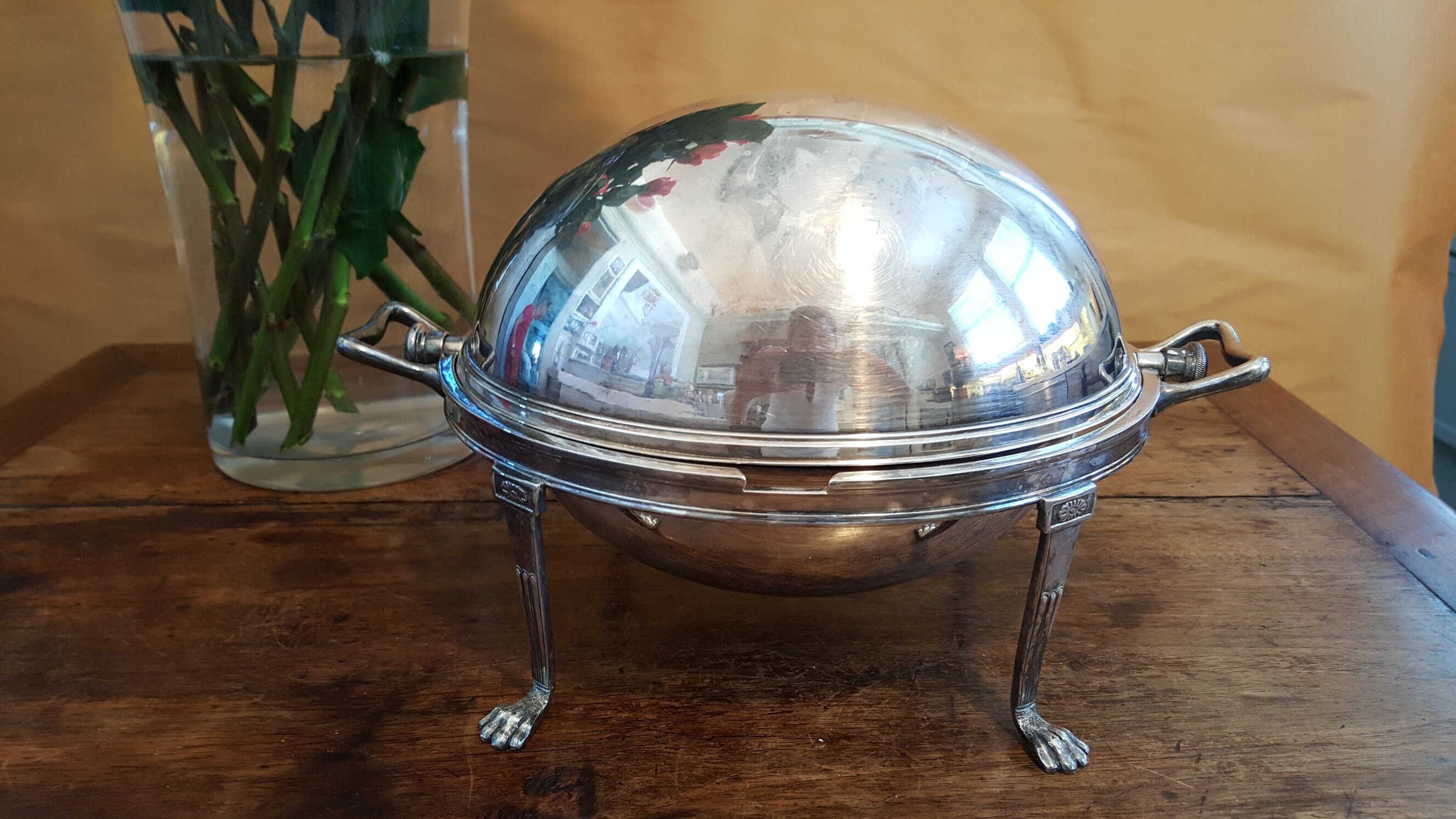 Victorian Silver Plated English Breakfast- Domed Buffet Server on Claw ...