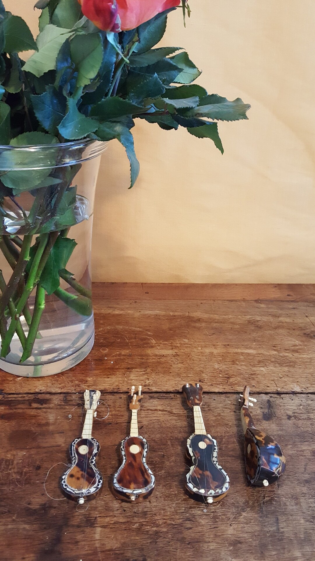 Vintage Miniature Faux Tortoise Shell Mandolin, Guitar and Other String ...