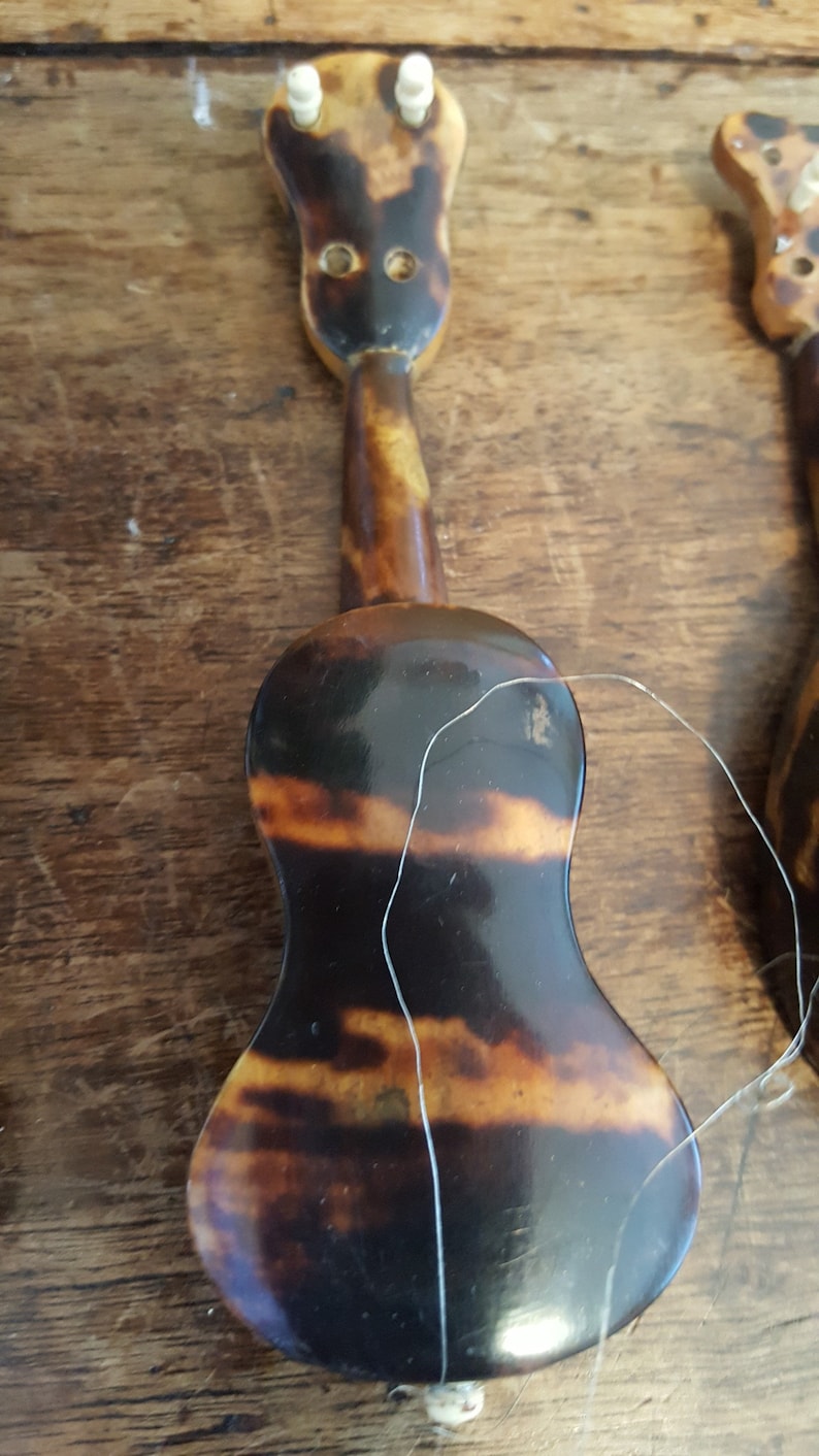 Vintage Miniature Faux Tortoise Shell Mandolin, Guitar and Other String ...