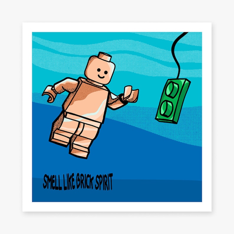 Pop Art Afol Poster Drawing Bricks Illustration Poster Art Contemporary ...