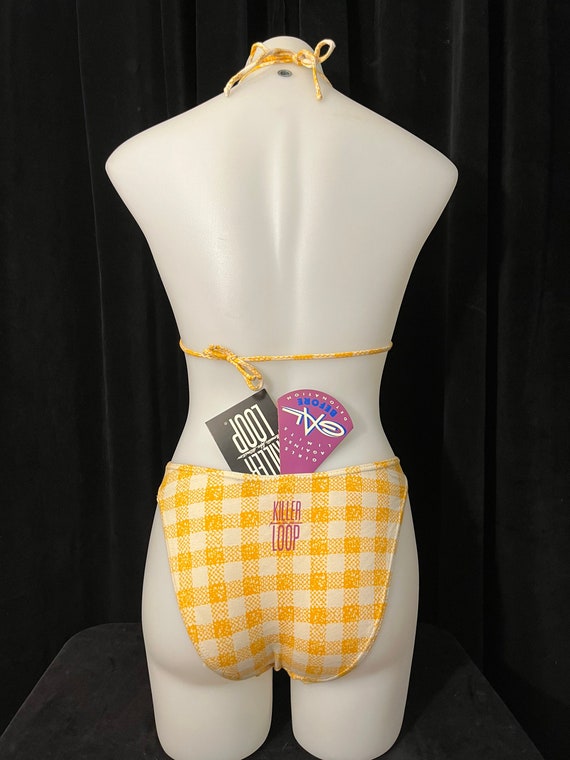 RARE Vintage 90s KILLER LOOP- Sunshine yellow gingham… - Gem