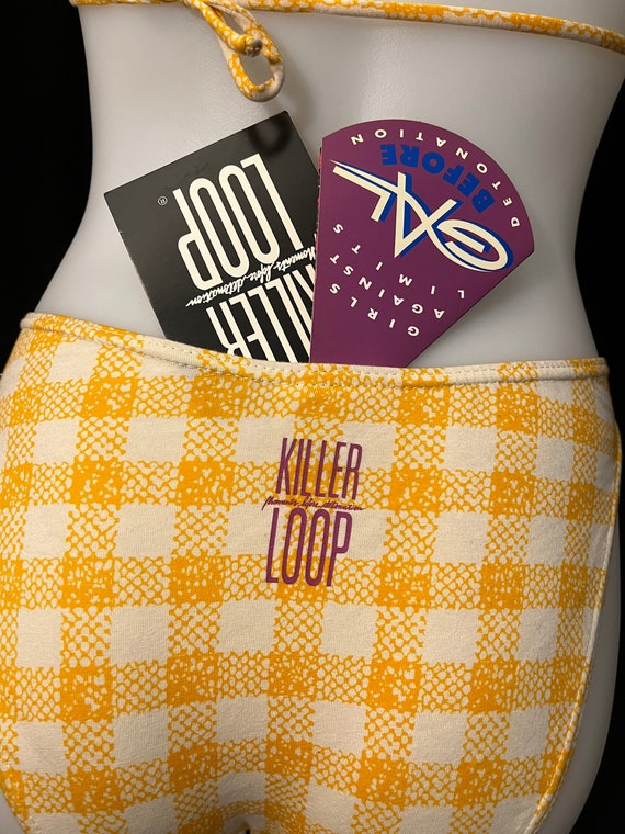 RARE Vintage 90s KILLER LOOP- Sunshine yellow gingham… - Gem