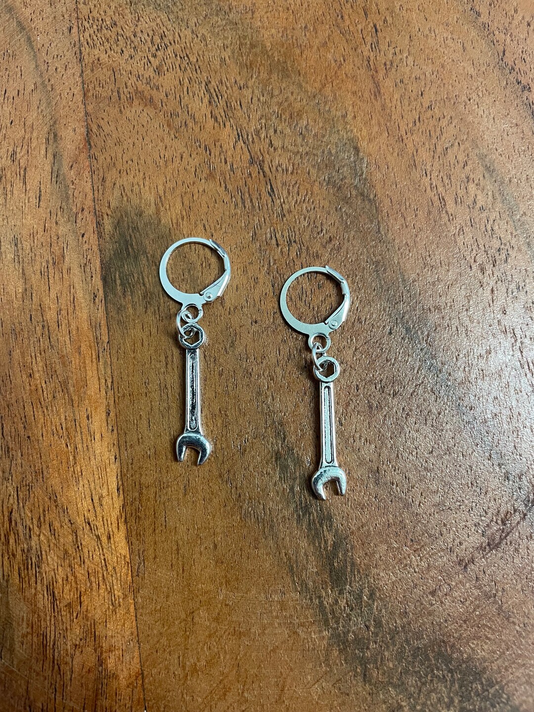 Wrench Charm Hoop Earrings | in Ear and Clip Ons Available | Goth ...