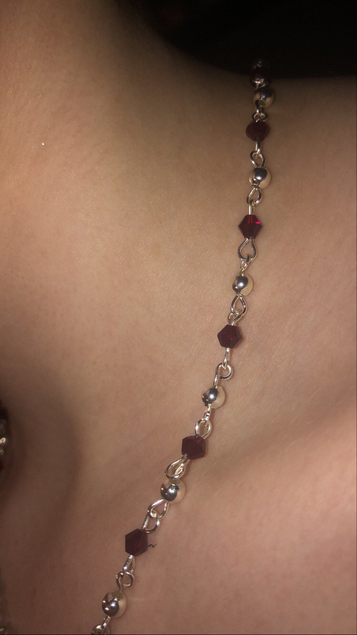 Dark Red Fairy Necklace - Etsy