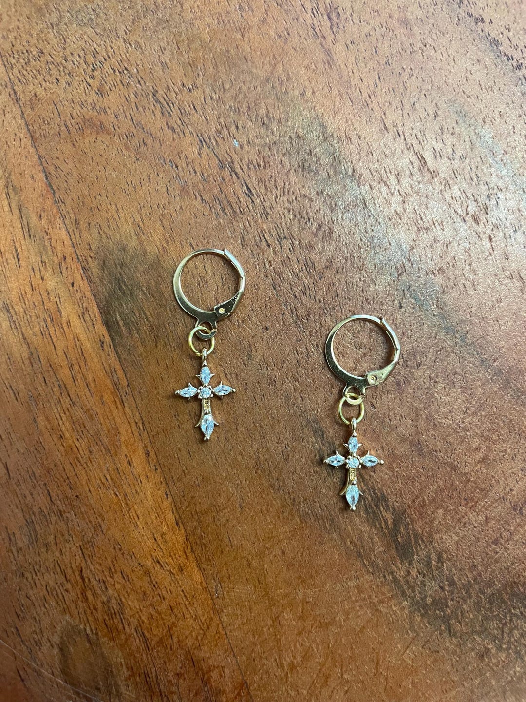 Ornate Radiant Cross Charm Earrings | in Ear and Clip Ons Available ...