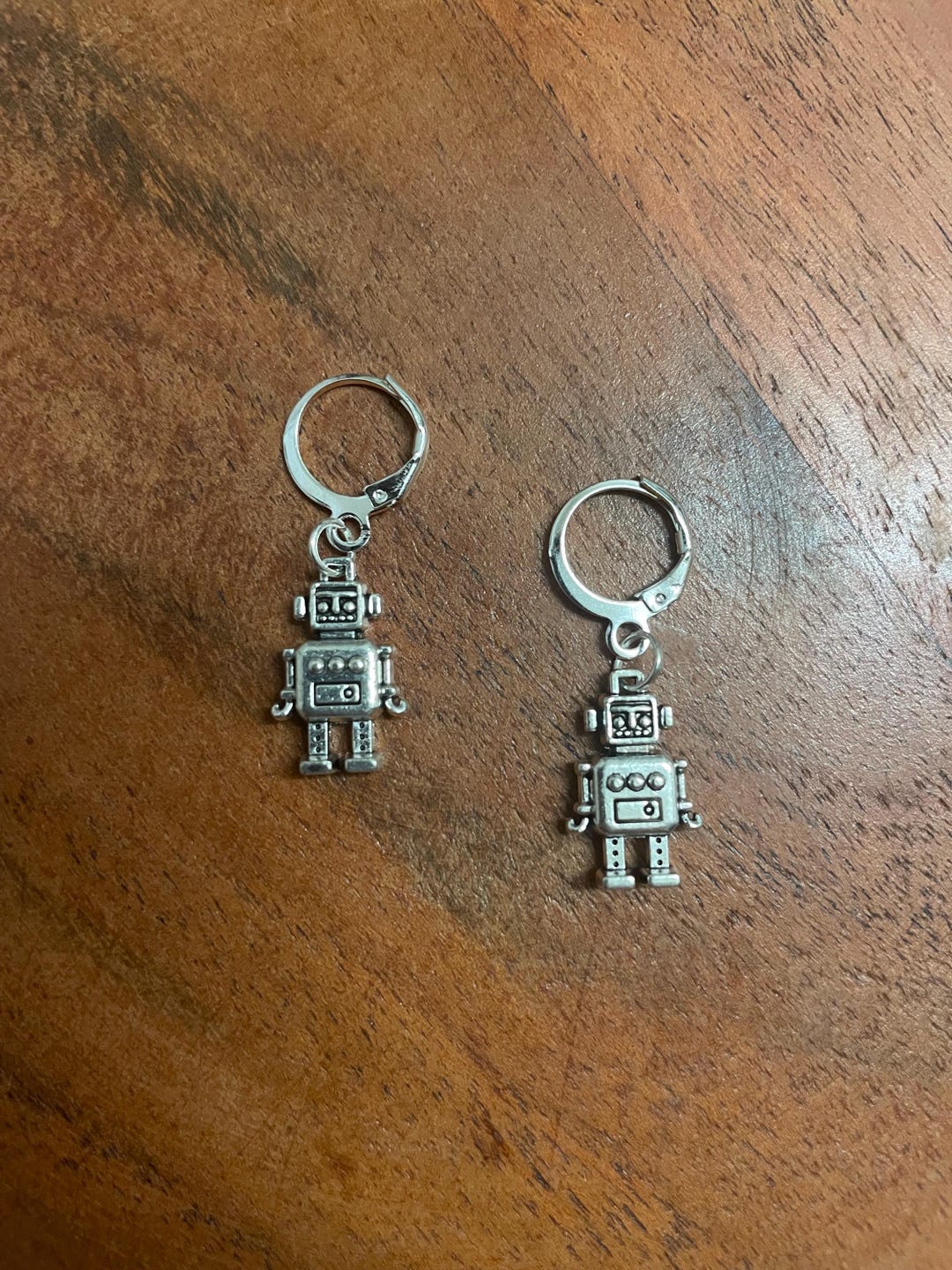 Robot Charm Earrings | in Ear and Clip Ons Available, Different Metals ...