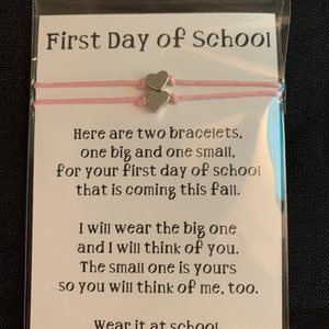 First Day of School Bracelet- Anxiety Bracelet- Wish Bracelet ...