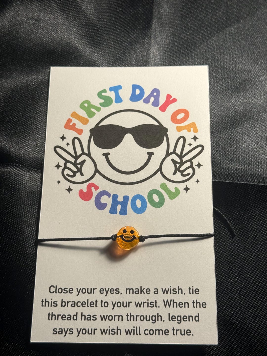 First Day of School Wish Bracelet – Poem Card, Bead Charm, Back to ...