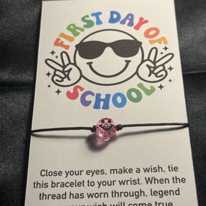 First Day of School Wish Bracelet – Poem Card, Bead Charm, Back to ...