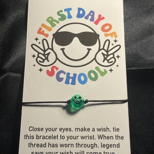First Day of School Wish Bracelet – Poem Card, Bead Charm, Back to ...