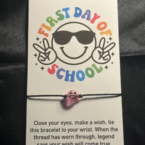 First Day of School Wish Bracelet – Poem Card, Bead Charm, Back to ...