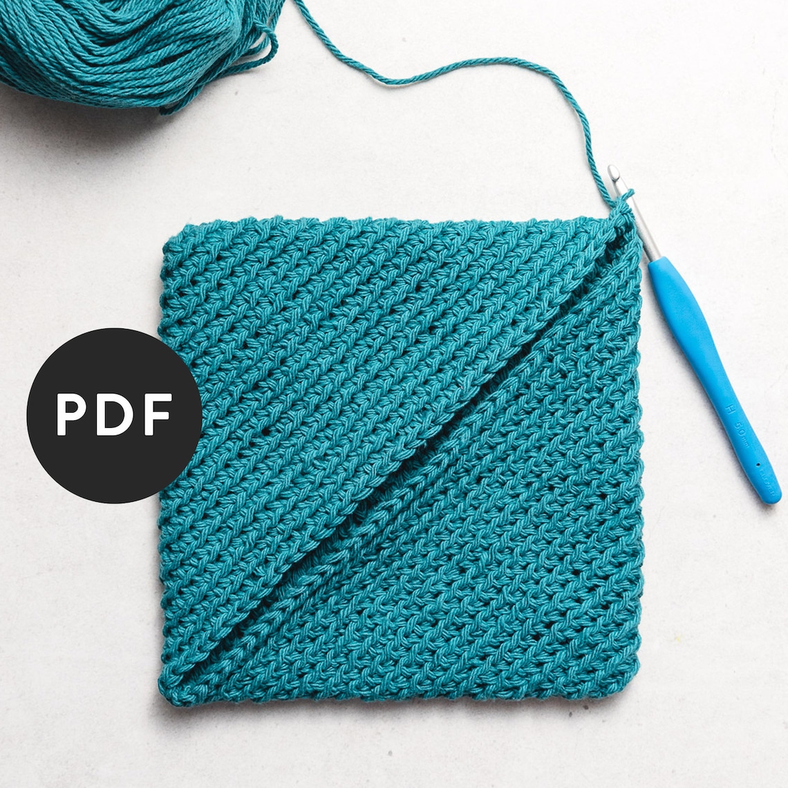 Easy Crochet Potholder Pattern – Double Thick, Diagonal (PDF Pattern ...