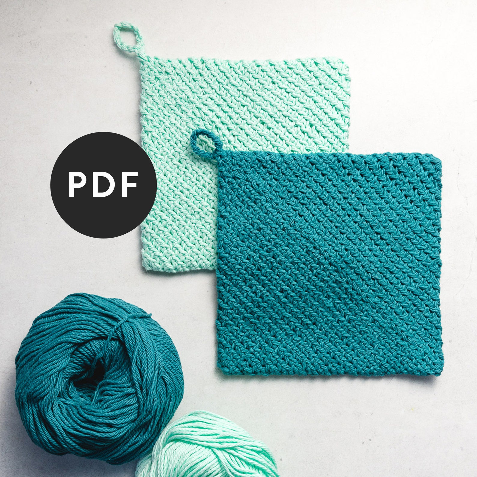Easy Crochet Potholder Pattern – Double Thick, Diagonal (PDF Pattern ...