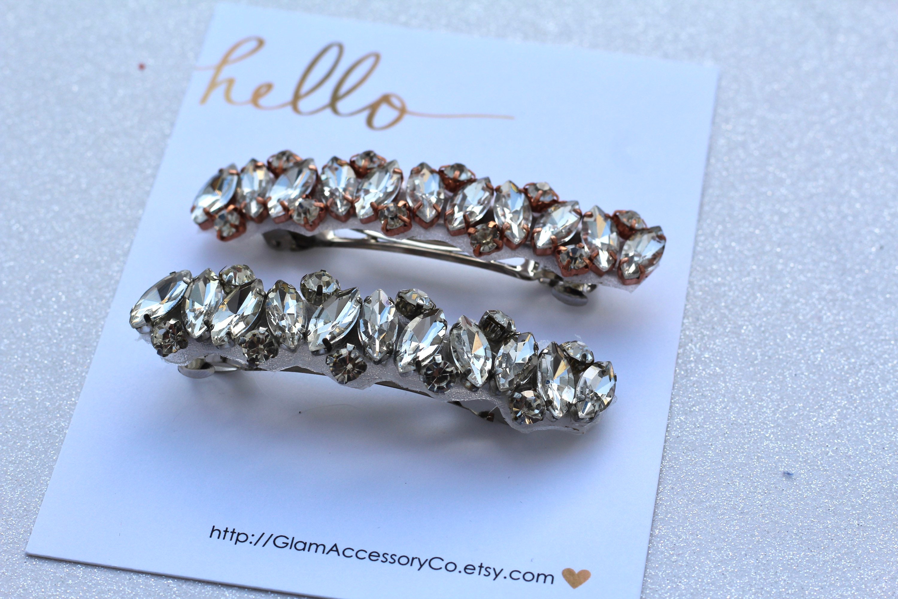 Silver & Rose gold diamond crystal-rhinestone rock sparkly | Etsy