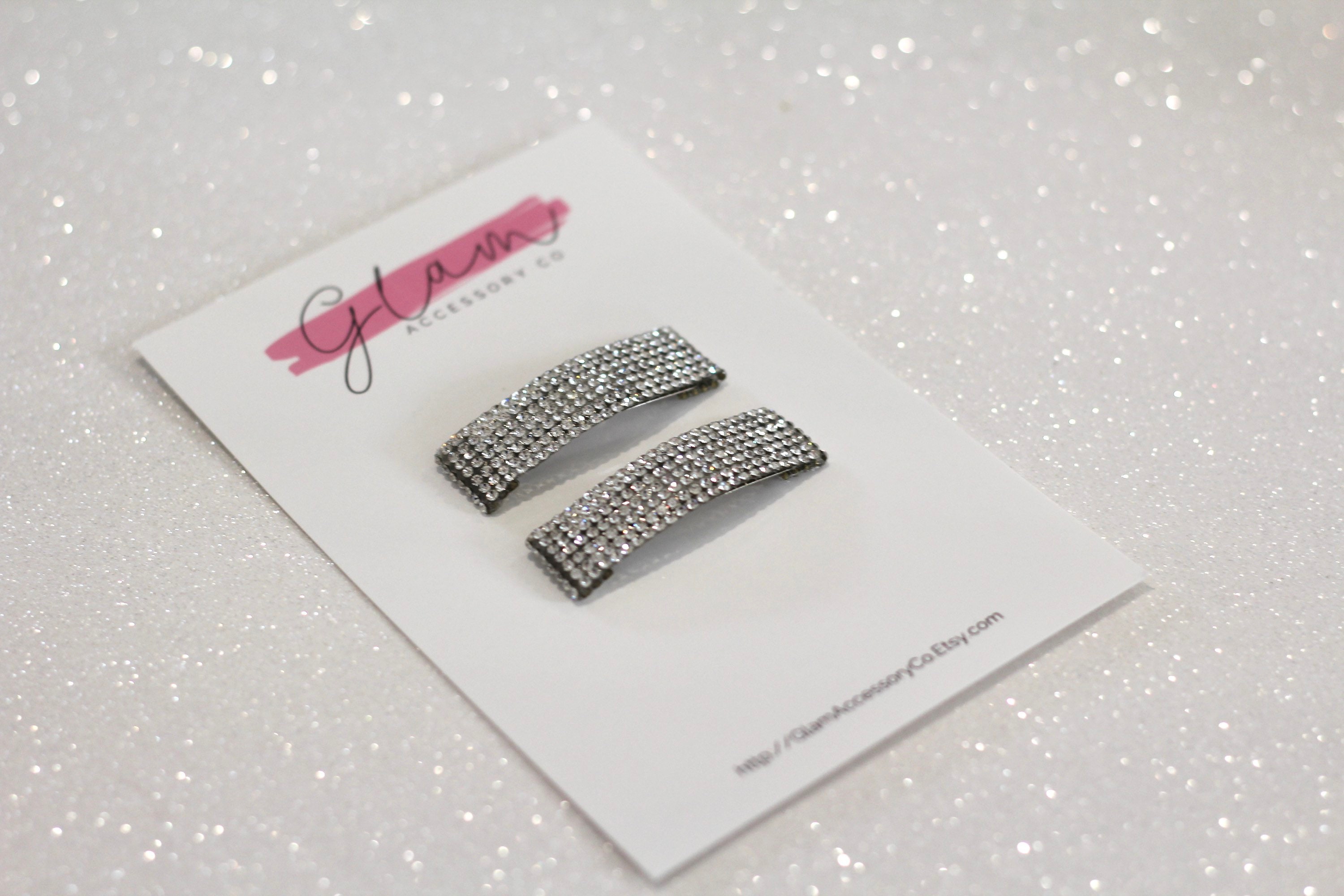 Pure Silver-rhinestone crystal rock sparkly bling snap | Etsy