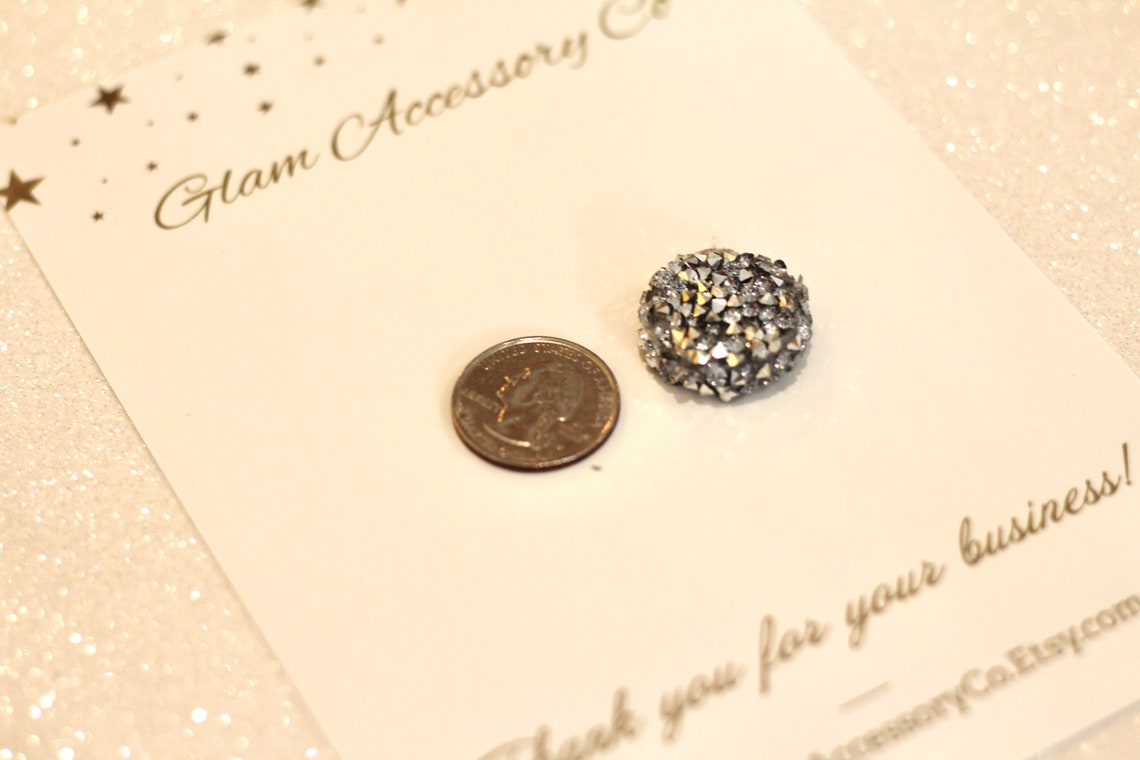 Rhinestone Fridge Magnets Set-photo Picture-silver-black-bling Unique ...