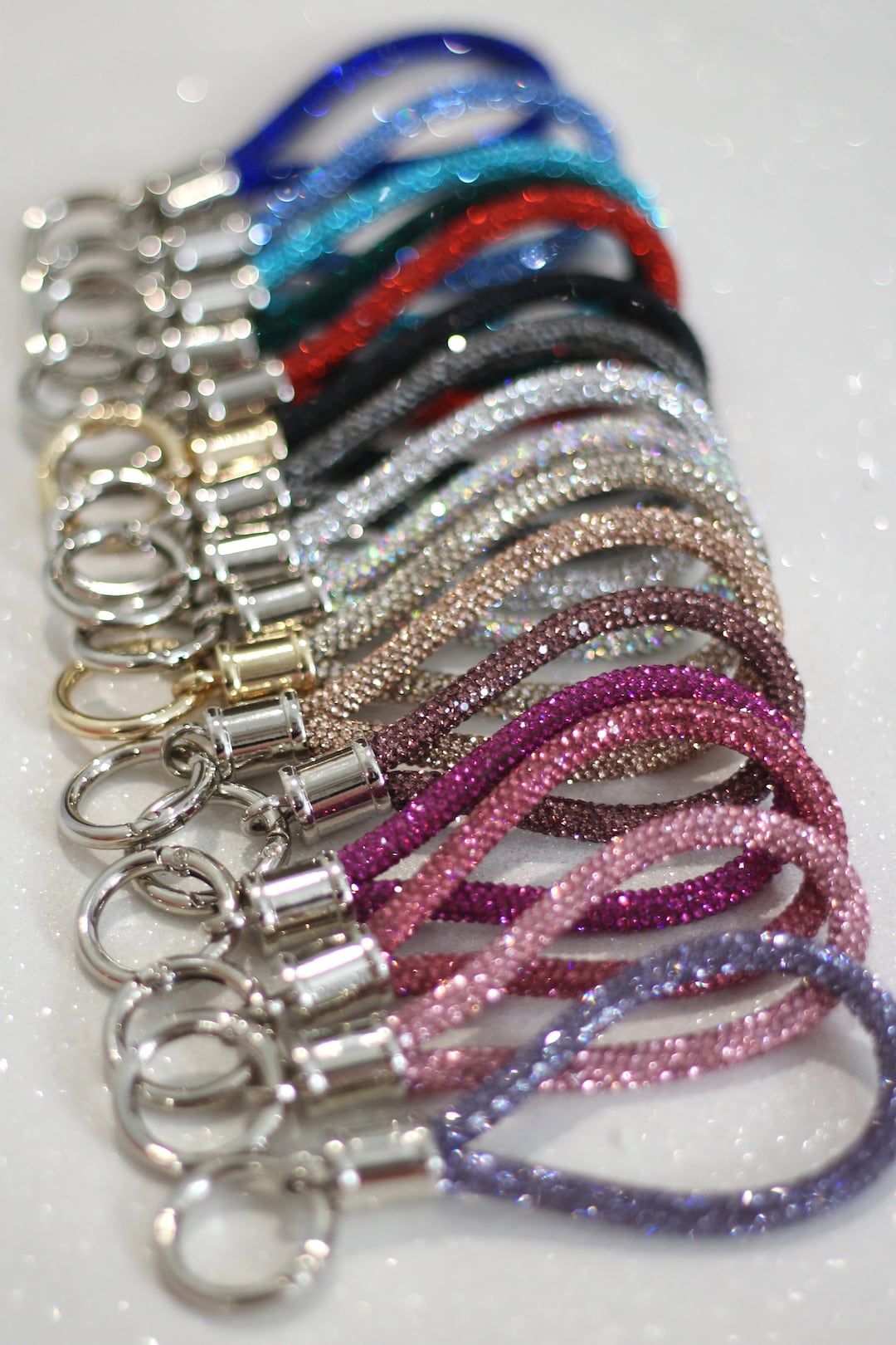 Silver Pink Rhinestone Keychain, Unique Gift for Mom Woman Her Friend ...