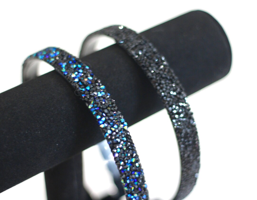 Black & Twilight - Rhinestone Crystal Bling Rock Sparkly Thin Headband ...