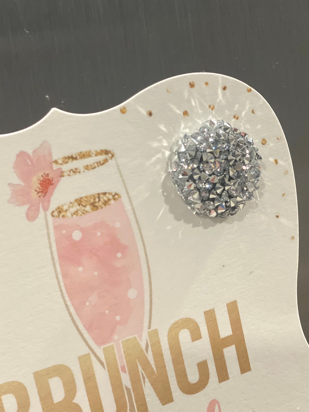 Rhinestone Fridge Magnets Set-photo Picture-silver-black-bling Unique ...