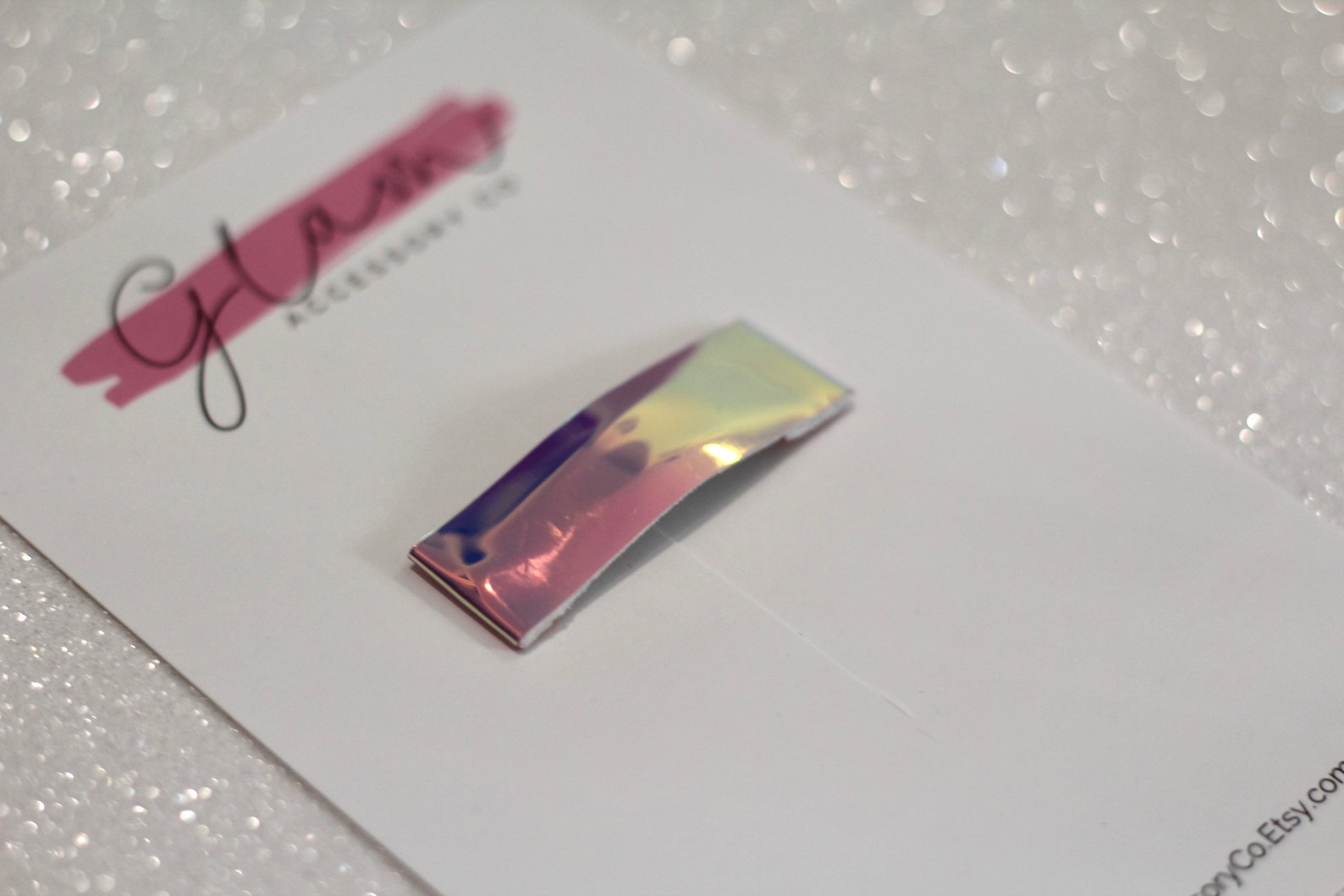 Holographic Snap Clip White Purple Iridescent Faux Vegan - Etsy
