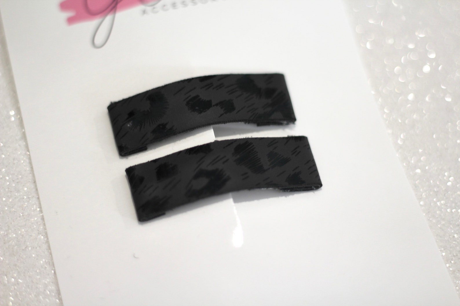 Black Animal Print Cheetah Leopard Panther Hair Clip Accessory Set ...