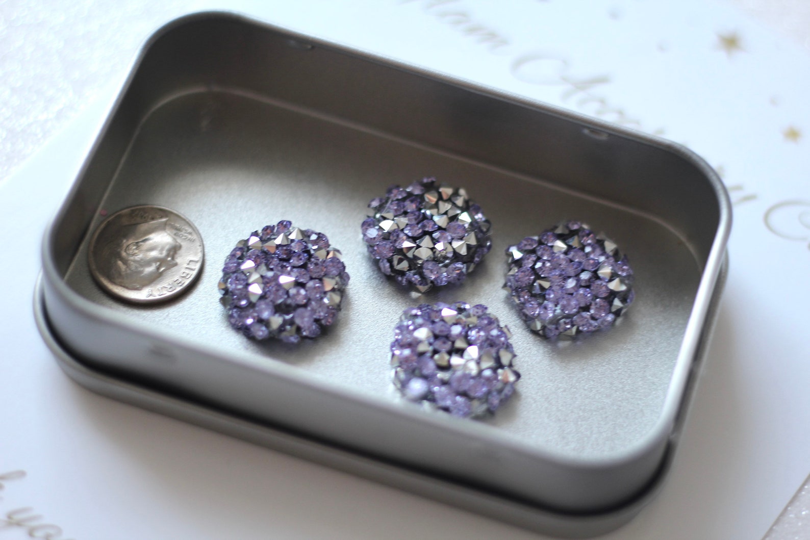 Mini Rhinestone Fridge Magnet Set-photo Picture-silver-black-bling ...