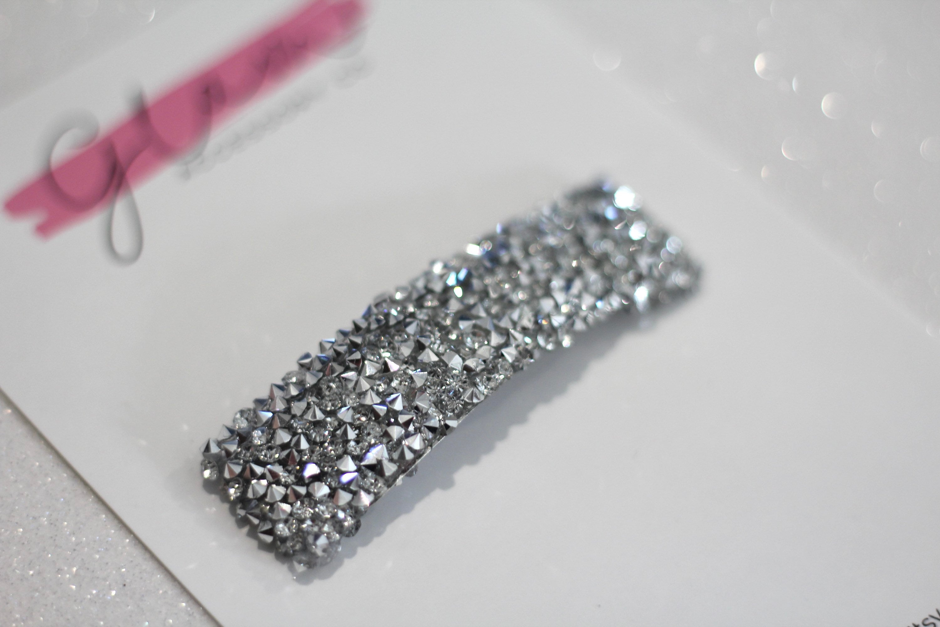 Pure Silver Oversized-large Rhinestone Crystal Rock Sparkly - Etsy