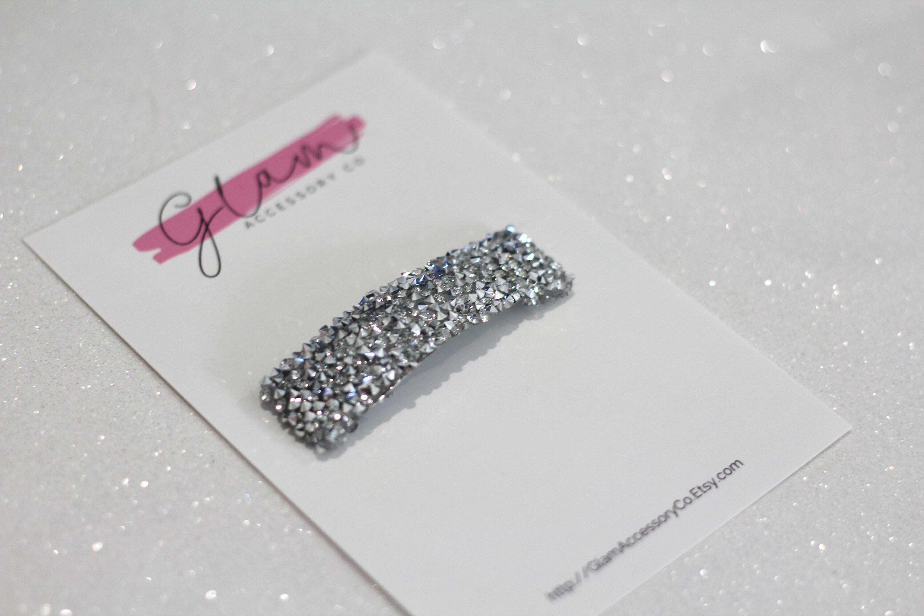 Pure Silver Oversized-large Rhinestone Crystal Rock Sparkly - Etsy