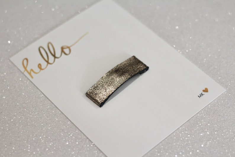 Light gold champagne snap clip-natural animal genuine real | Etsy