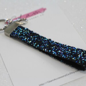 Silver Black Rhinestone Crystal Wristlet, Bling Keychain Bracelet ...