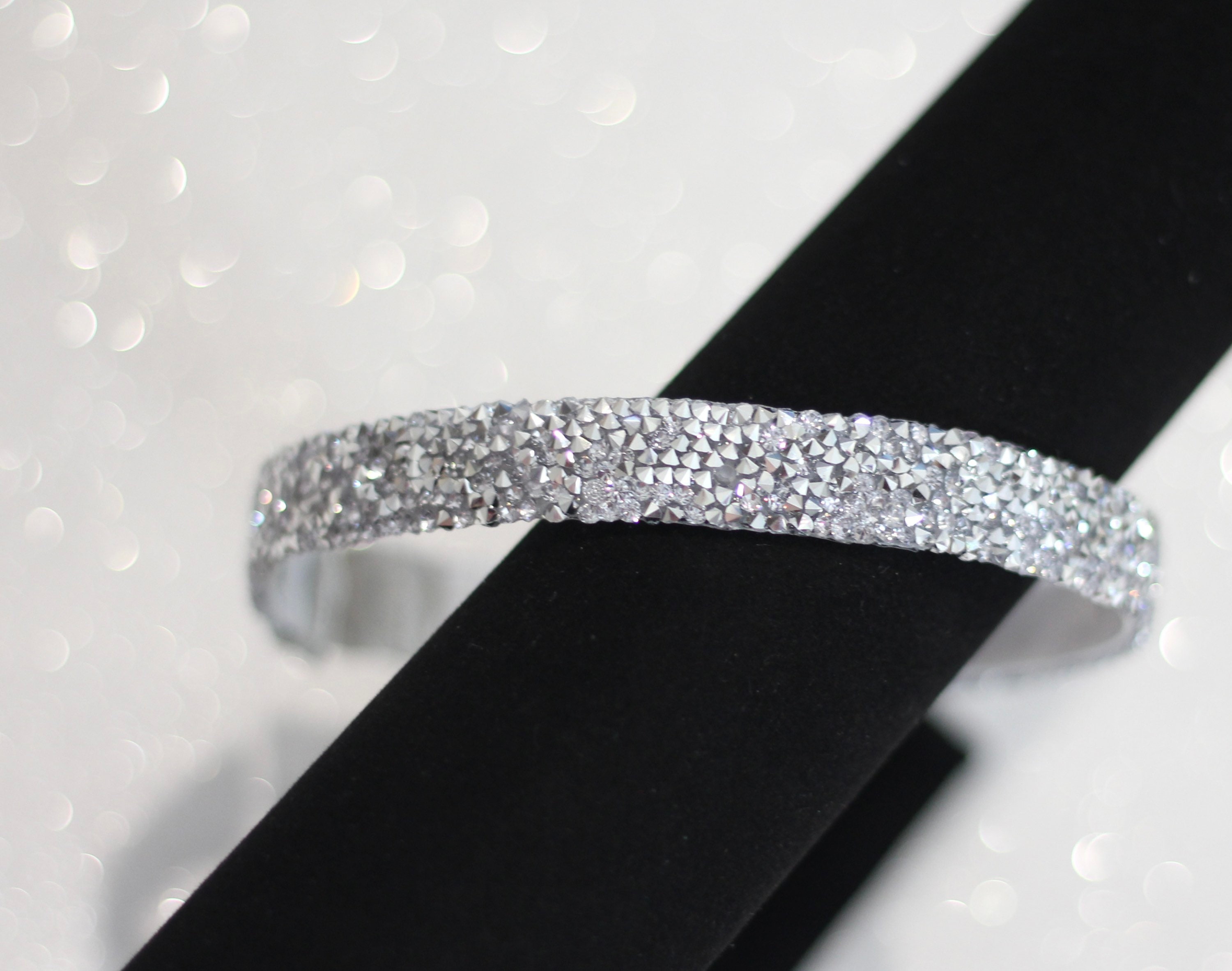 Pure Silver Rhinestone Crystal Bling Sparkly Thin Headband, Ladies ...