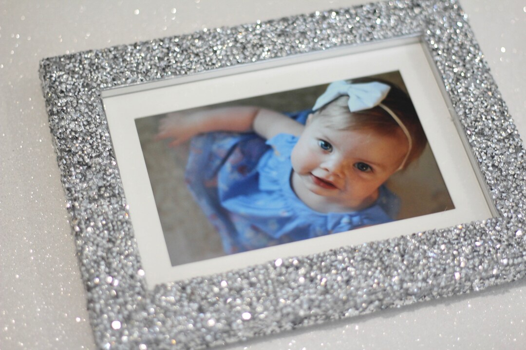 Silver Black Rhinestone Bling Picture Photo Frame Wedding Bridal Baby ...