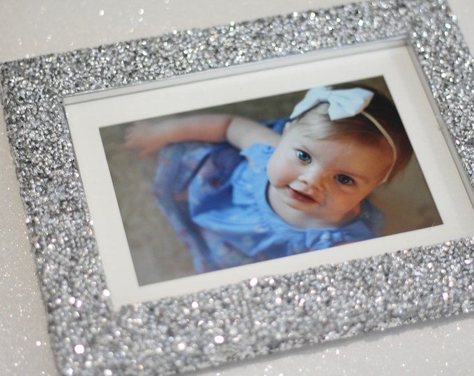 Silver Black Rhinestone Bling Picture Photo Frame Wedding Bridal Baby ...