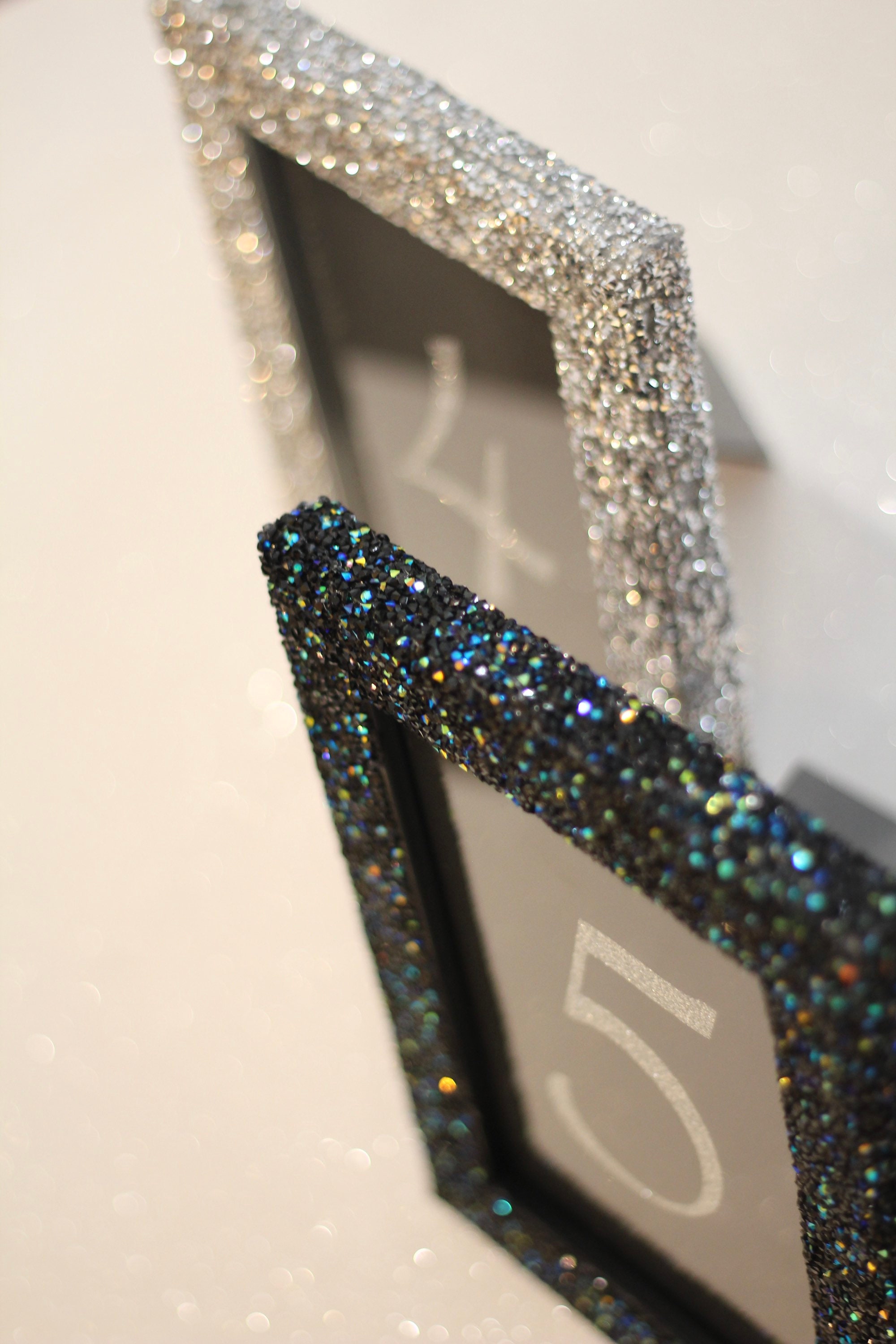 Silver-black-rhinestone bling picture photo frame-wedding | Etsy