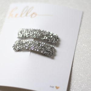 Pure Silver-rhinestone crystal rock sparkly bling snap | Etsy