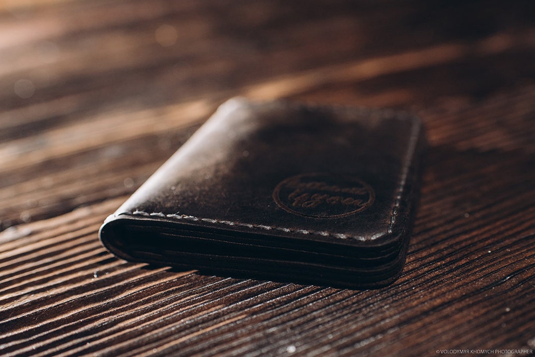 Handmade Slim Front Pocket Wallet, Slim Wallet, Leather Card Sleeve ...