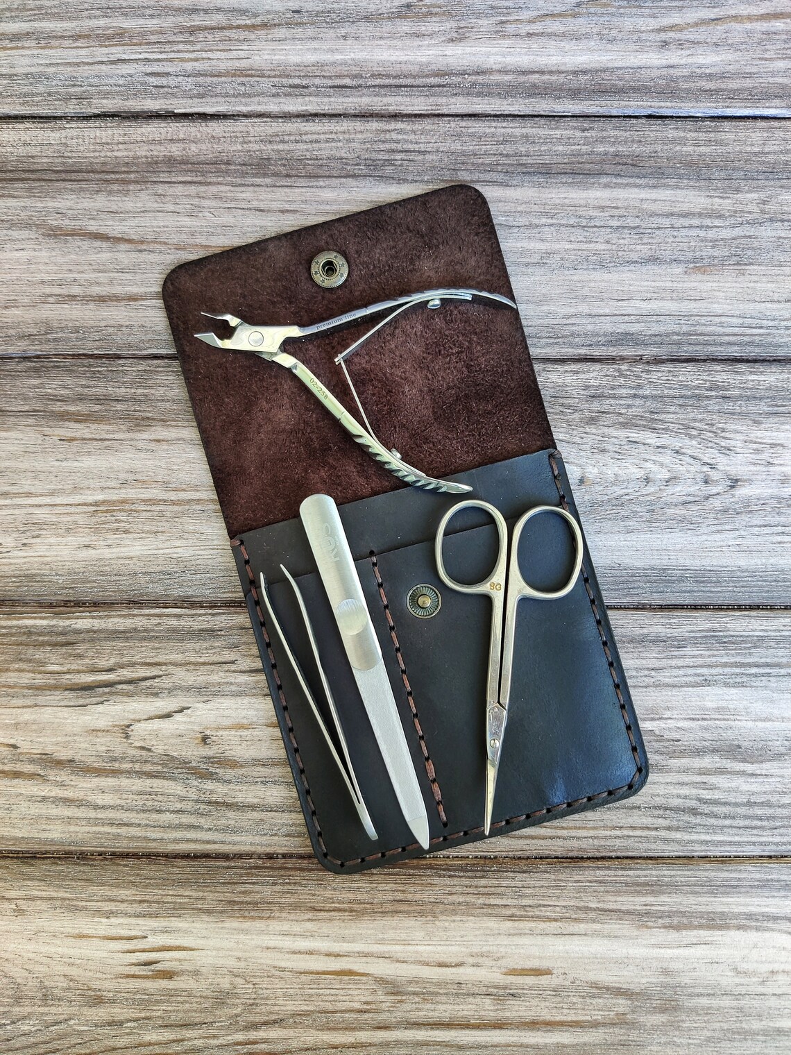 Leather Tweezer Pouch,manicure Tool Case,personalized Manicure Case ...
