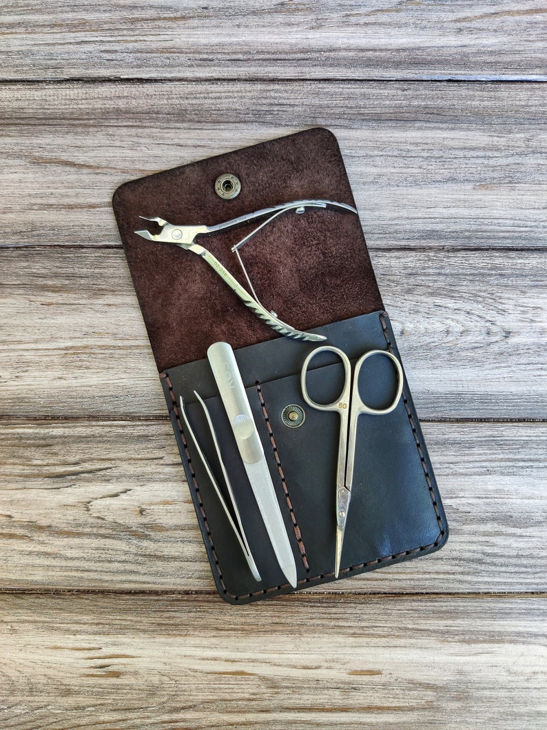 Leather Tweezer Pouch,manicure Tool Case,personalized Manicure Case ...