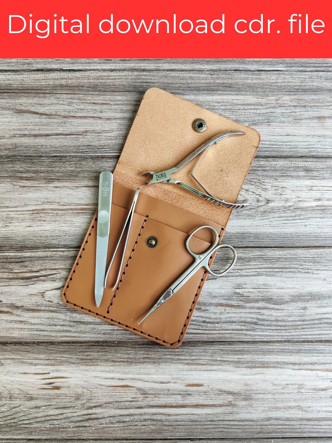 Leather Tweezer Pouch Digital Pattern, Manicure Tool Case Laser Cut ...
