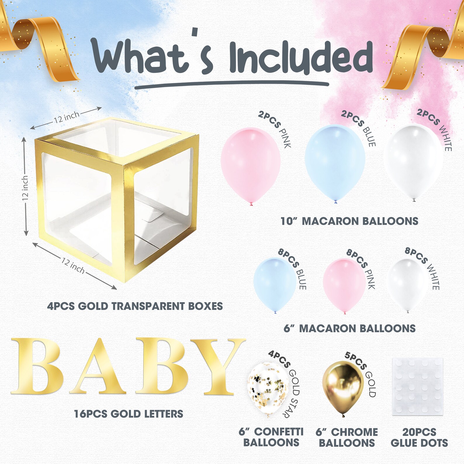 Premium Gold Baby Boxes For Gender Reveal Gender Reveal | Etsy