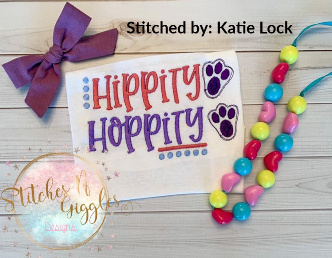 Hippity Hoppity Easter Filled Embroidery Design, Digital File 5x7, 6x10 ...