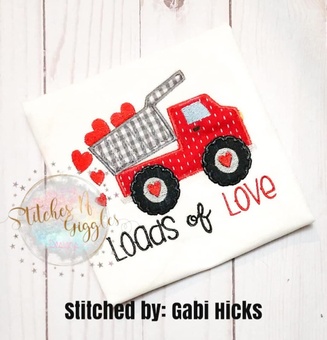 Heart Dump Truck Embroidery Design, Valentine's Day Truck (digital File ...