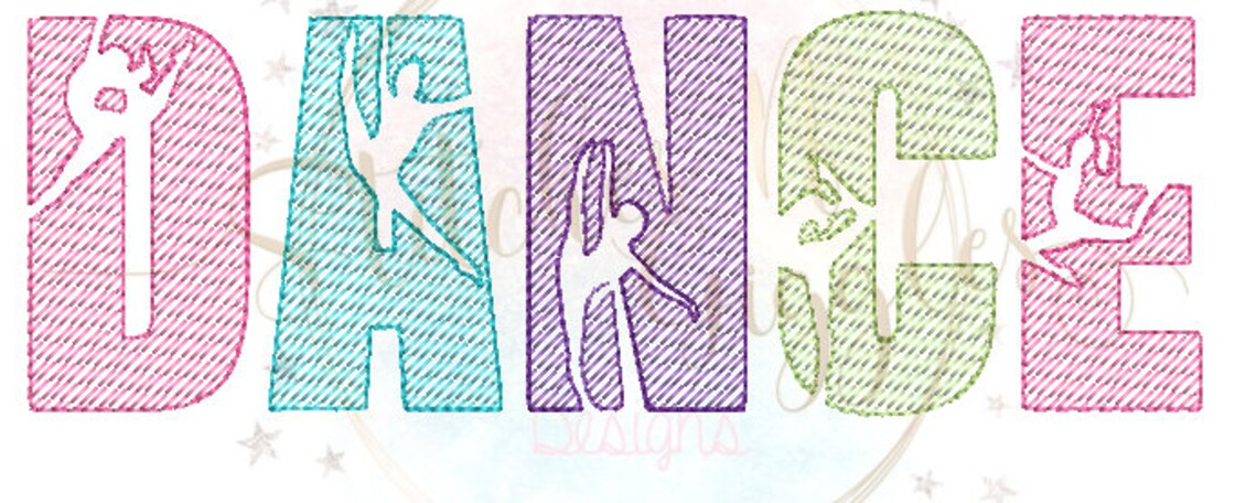Dance Sketch Embroidery Design, Digital File 4x4 5x7, 6x10, 9x9 - Etsy