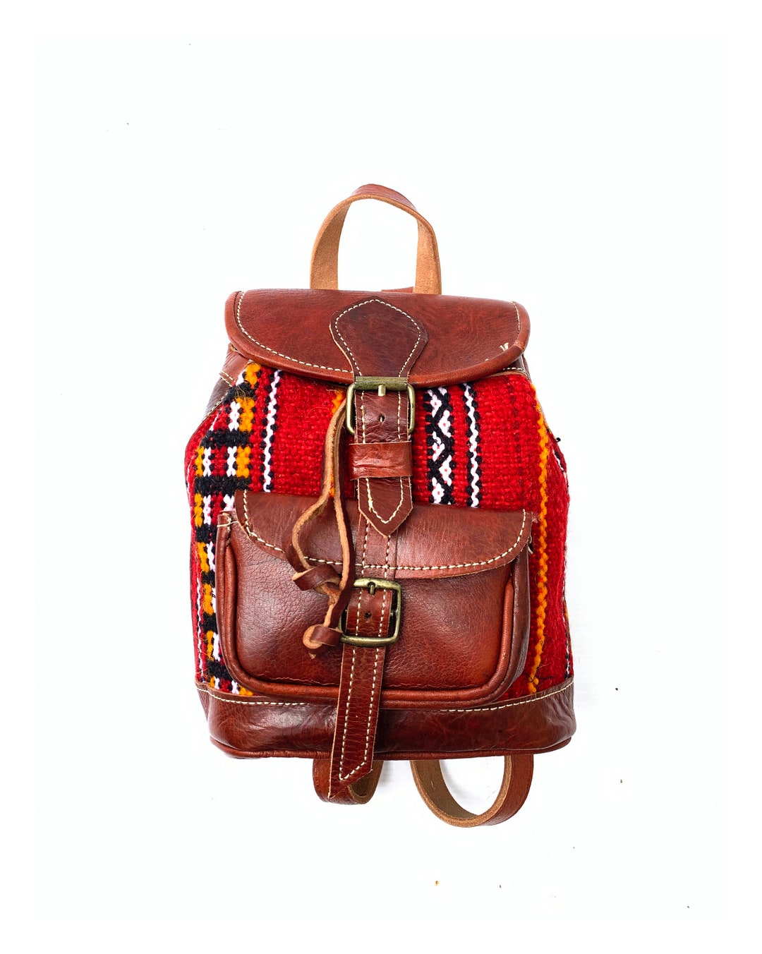 Nice Backpack in Genuine Leather Full Grain Vintage Style - Etsy