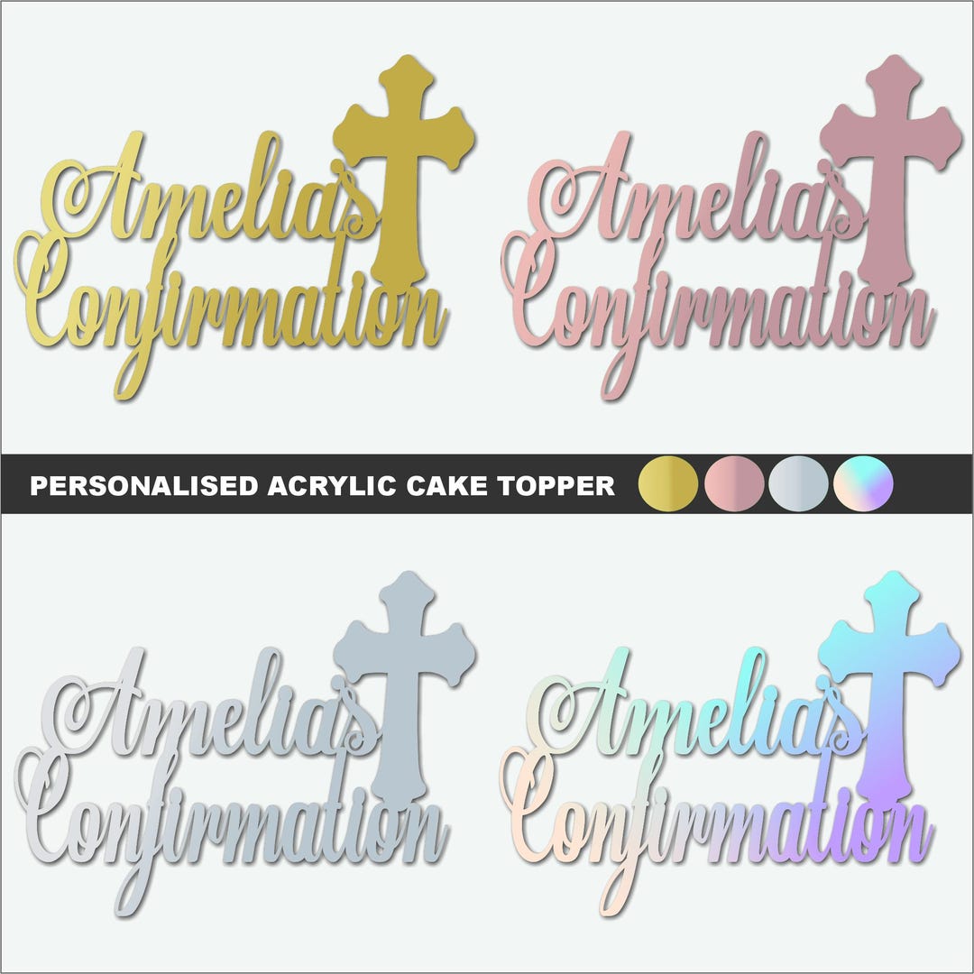 Personalized Name Confirmation Cake Topper, Confirmation Topper ...