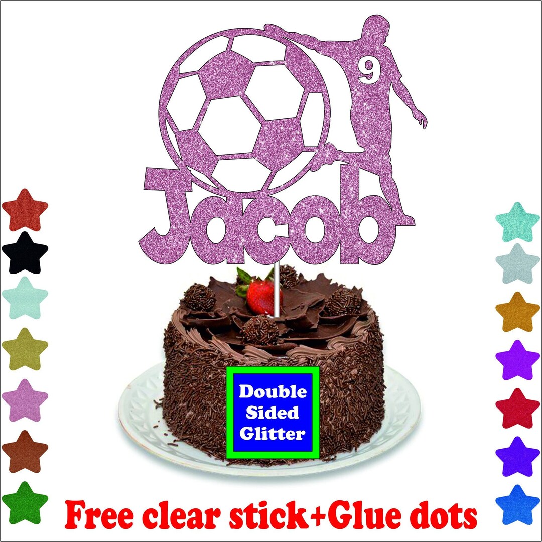Football Cake Topper, Personalised Football Cake Topper, Football Party ...