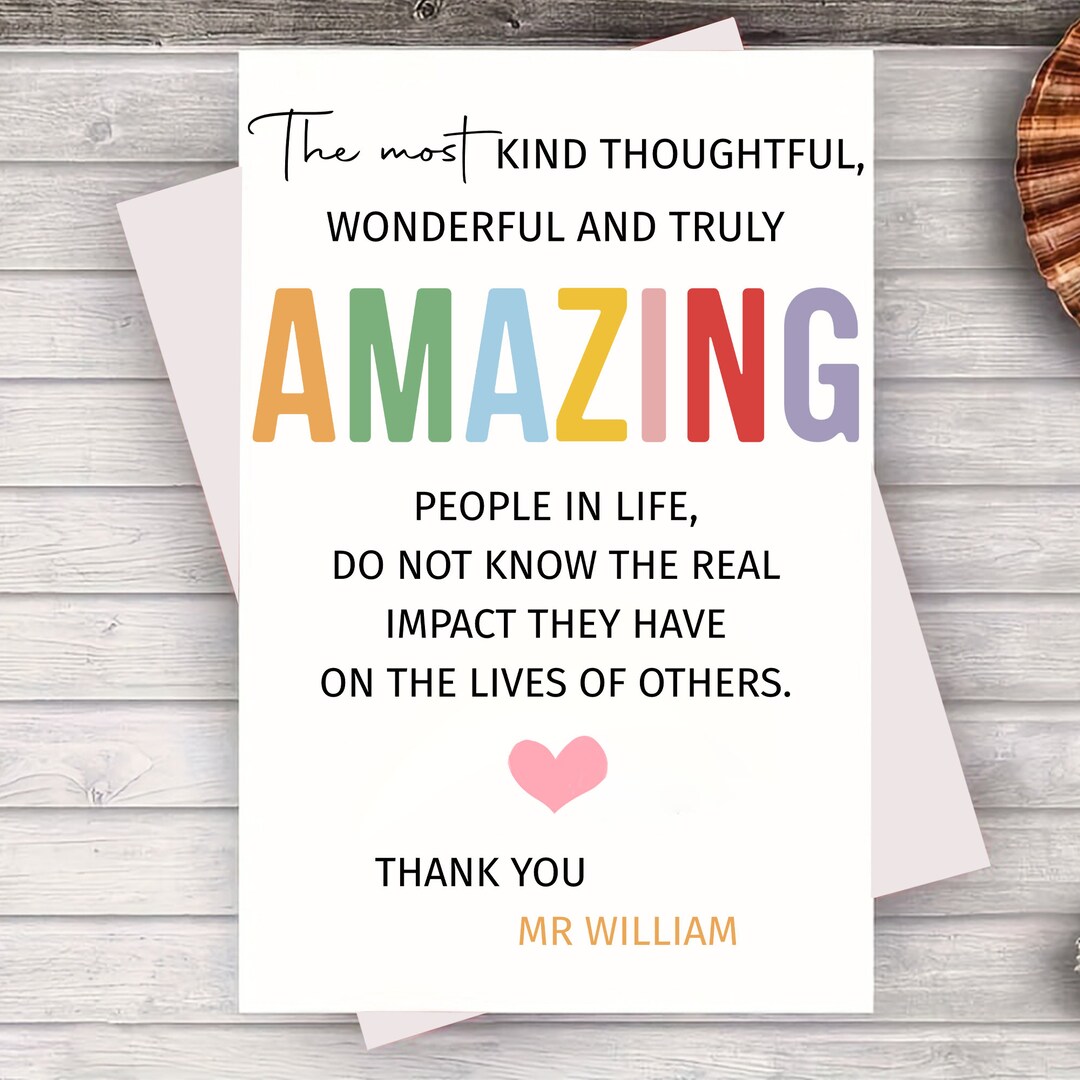 Thank You Card, Friend Thank You Card, Thank You for Being Amazing ...