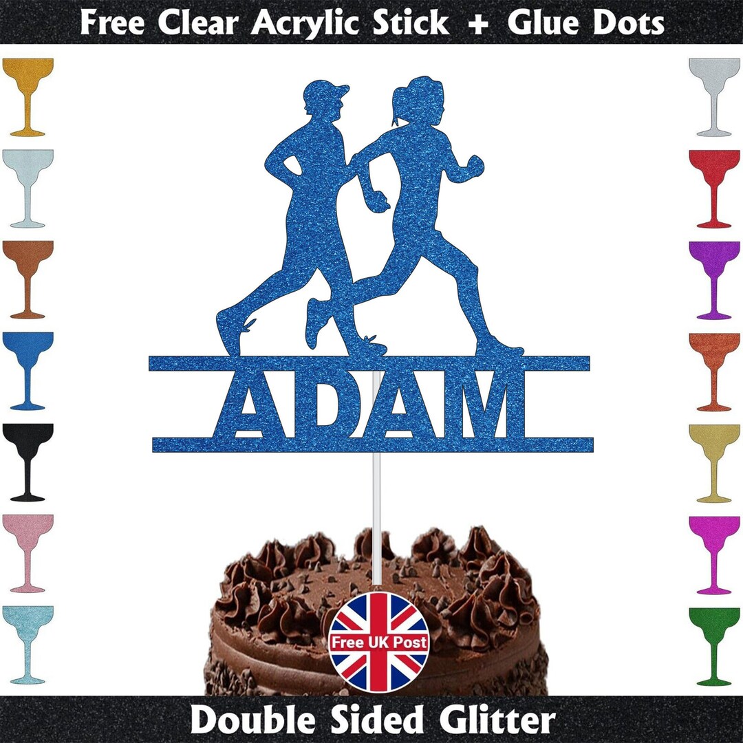 Female Runner Personalised Birthday Cake Topper, Male Running Cake ...