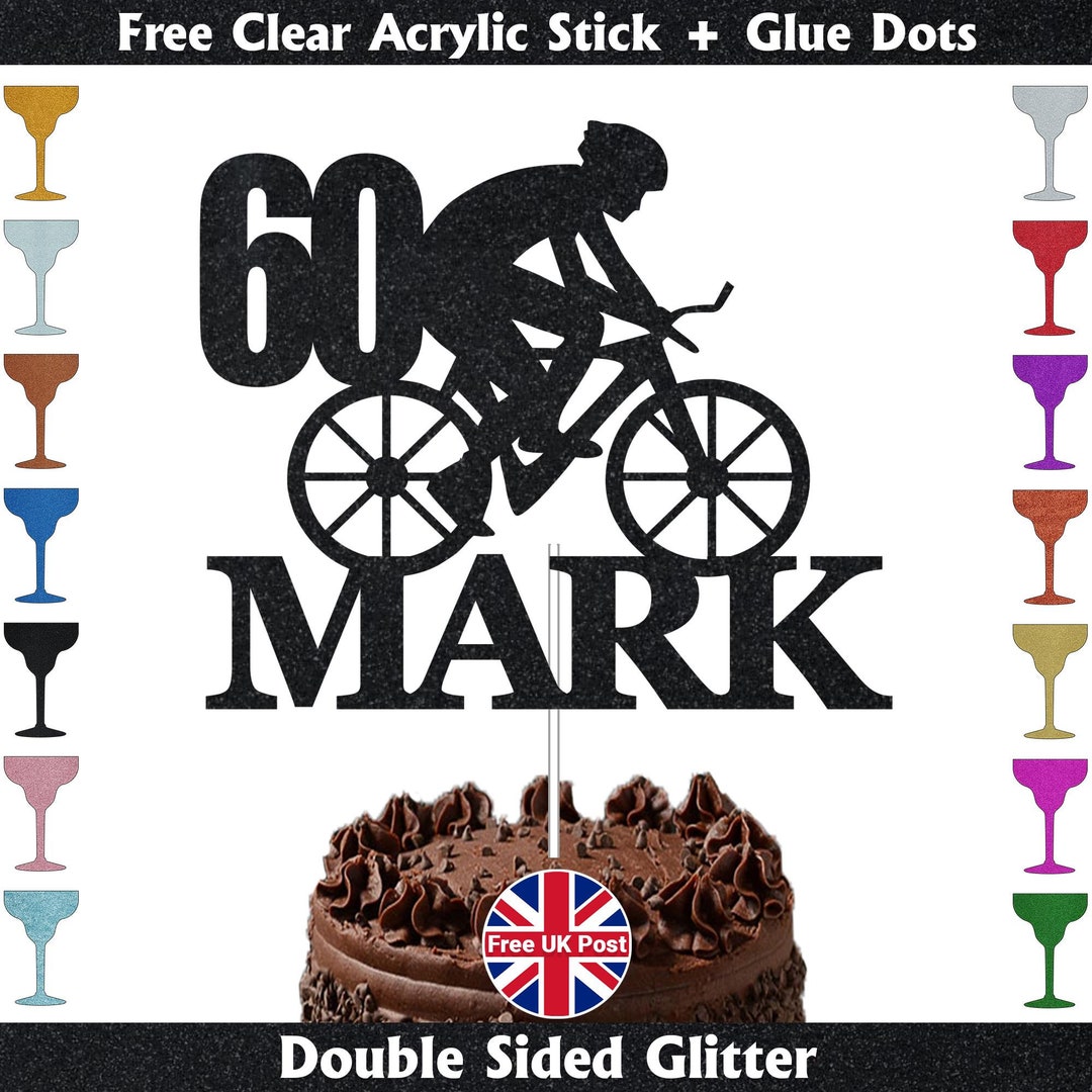 Personalised Cyclist Cake Topper, Cycle Cake Topper, Birthday Cake ...