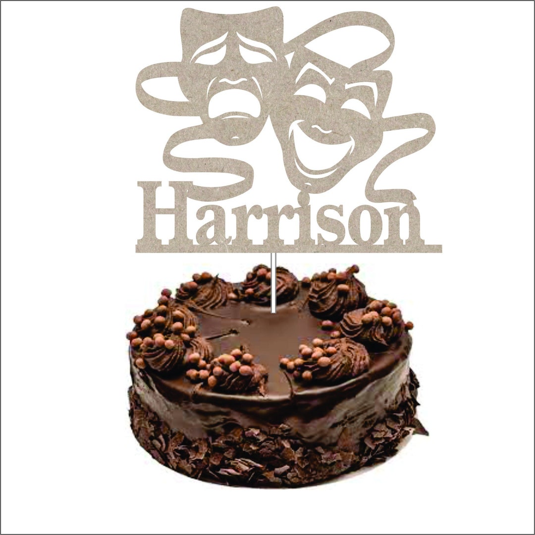 Personalised Actor/drama Wooden Cake Topper MDF Rustic Cake Topper - Etsy